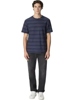 Missoni Crew Neck T-shirt With Micro Zigzag - Blue
