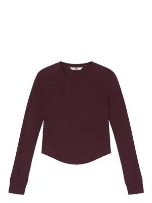 Lunya Waffle Soft Crewneck Top Vintage Merlot