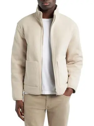 WAX LONDON Killick Reversible Corduroy & Faux Shearling Jacket - Natural