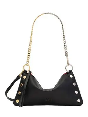 HAMMITT Kyle Revival Leather Shoulder Bag - Black/goldilver Red-zip