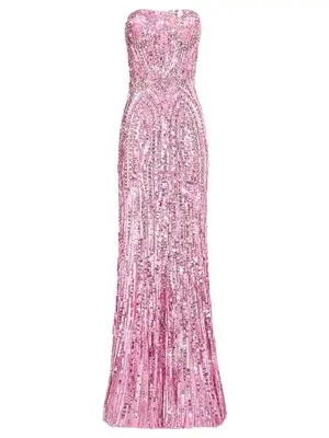 Jenny Packham Euphoria Sequin-embellished Strapless Gown - Parma Violet