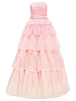 Jenny Packham Adore Tiered Bow Gown Blossom Ombre