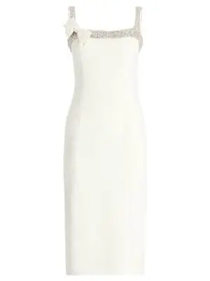 Jenny Packham Lucy Crystal-embellished Bow Midi Dress - Vanilla