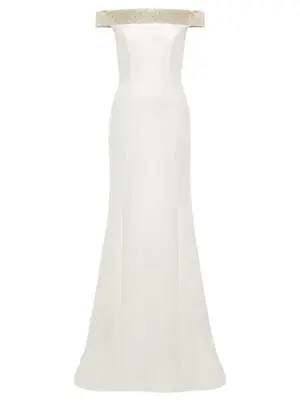 Jenny Packham Enigma Off-the-shoulder Gown Vanilla