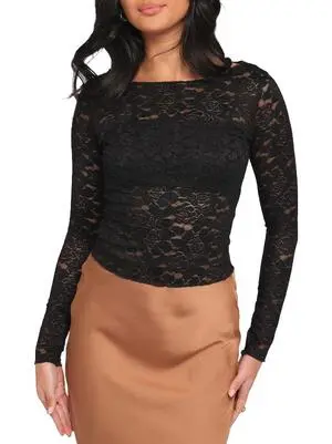 PETAL & PUP Iveta Lace Top - Black
