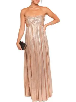 PETAL & PUP Faye Strapless Gown - Gold