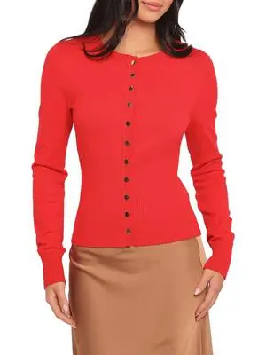 PETAL & PUP Scalloped Trim Cardigan - Red