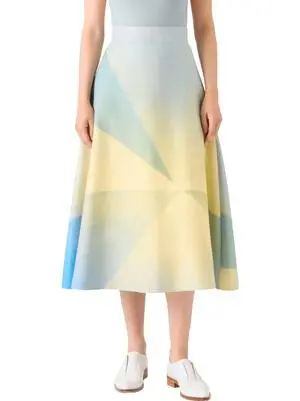 Akris Sunbeam A-line Midi Skirt - Multicolor