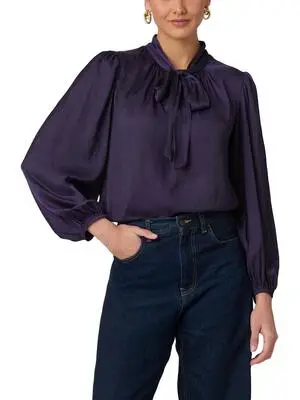 Shoshanna Rye Vintage Satin Top Iris