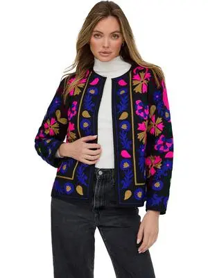 RAFFYA Halen Quilted Embroidered Jacket