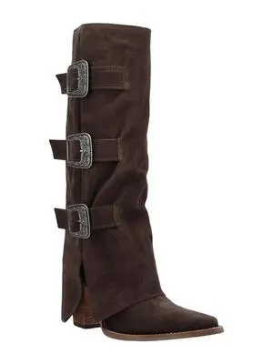 DINGO Buckle Bunny Knee High Western Boot Brown