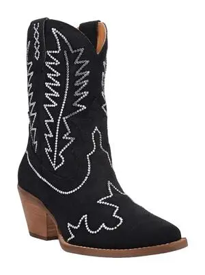 DINGO Western Boots With Rhinestone Detailing - Black