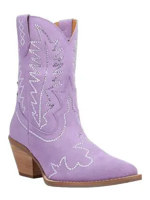 DINGO Western Boots With Rhinestone Detailing - Lavender