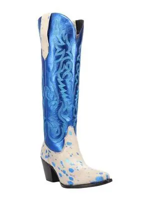 DINGO Take No Bull Knee High Western Boot Blue