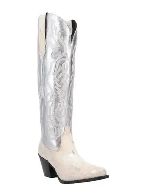 DINGO Take No Bull Knee High Western Boot White