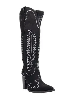 DINGO Over-the-knee Western Boot - Black