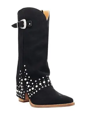 DINGO Rhinestone Western Boot - Black