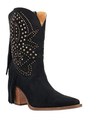 DINGO Star Power Studded Western Boots - Black