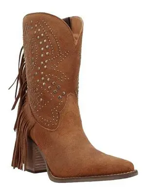 DINGO Star Power Studded Western Boots - Camel