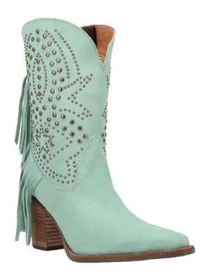 DINGO Star Power Studded Western Boots - Mint