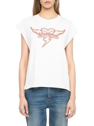Zadig&Voltaire Crystal Embellished Graphic T-shirt - Judo