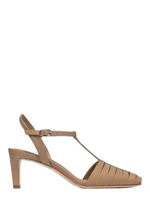 Bernardo Peoria Leather T-strap Pumps - Sand
