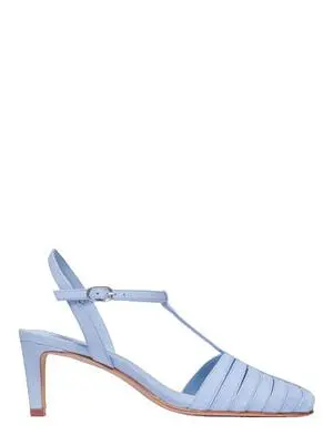 Bernardo Peoria Leather T-strap Pumps - Something Blue