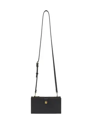 Etro Leather Wallet On A Strap - Black