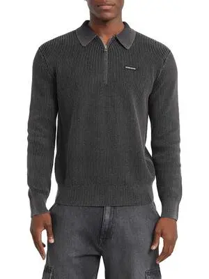 Guess Organic Cotton Half-zip Sweater - Black