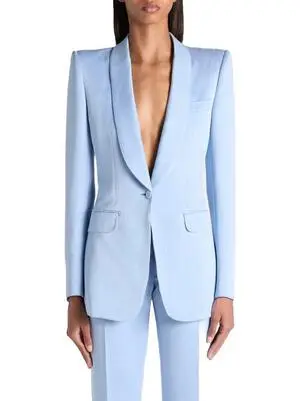 TOM FORD Washed Cotton & Silk Duchesse Satin Jacket - Mineral Blue