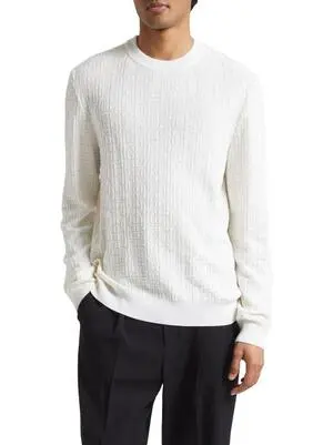 Balmain Monogram Jacquard Merino Wool-blend Sweater - 0ka Natural