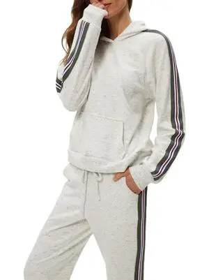 Michael Stars Latoya Stripe Accent Hoodie - Chalk