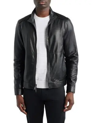 Bugatchi Reversible Leather Jacket - Black