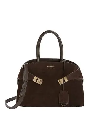 FERRAGAMO Small Hug Top Handle Satchel - Testa Di Moro