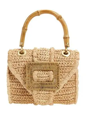 Pamela Munson The Avis Mini Raffia Shoulder Bag - Natural