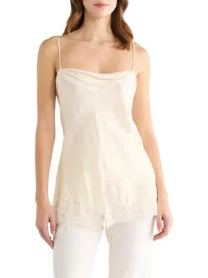 REFORMATION Carolina Jacquard Satin Top - Cream Jacquard