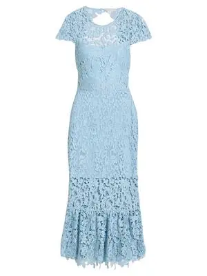 Alice + Olivia Clover Guipure Lace Midi Dress - Light Blue