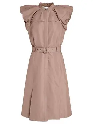 3.1 Phillip Lim Belted Ruffled Cotton-blend Shirt Dress - Taupe