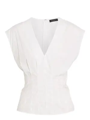 Rag & Bone Ines Pleated Cotton-poplin Top - White