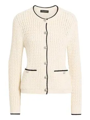 Rag & Bone Daria Cable-knit Cotton-blend Cardigan - Ecru