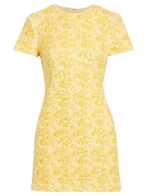 Simkhai Embellished Satin Mini Dress - Yellow