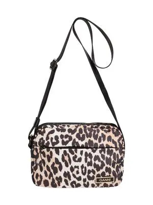 GANNI Leopard-print Shell Shoulder Bag - Animal Print