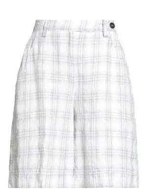 Massimo Alba Tartan Linen Bermuda Shorts - White