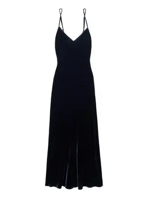 Olivia Von Halle Garbo Silk-velvet Nightdress - Blue