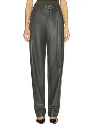 Lapointe Faux Leather Belted Tapered Pant - Pine