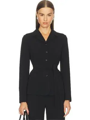 Theory Tie Waist Crepe Jacket - Black