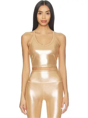 Beyond Yoga On The Up Cropped Tank Top - Liquid Foil Copper