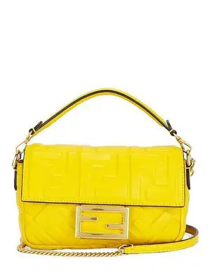 FWRD RENEW Fendi Zucca Mini Baguette Shoulder Bag - Yellow