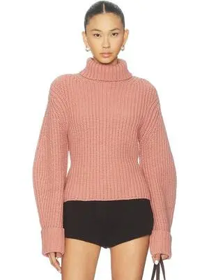 LOVERS AND FRIENDS Aimee Mock Neck Sweater - Dusty Pink