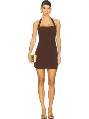 RUNAWAY THE LABEL Franca Mini Dress - Bitter Chocolate